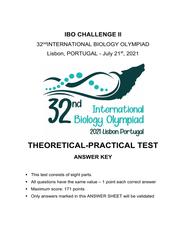 IBO CHALLENGE II - Theoretical-Practical (Answer Key) | PDF