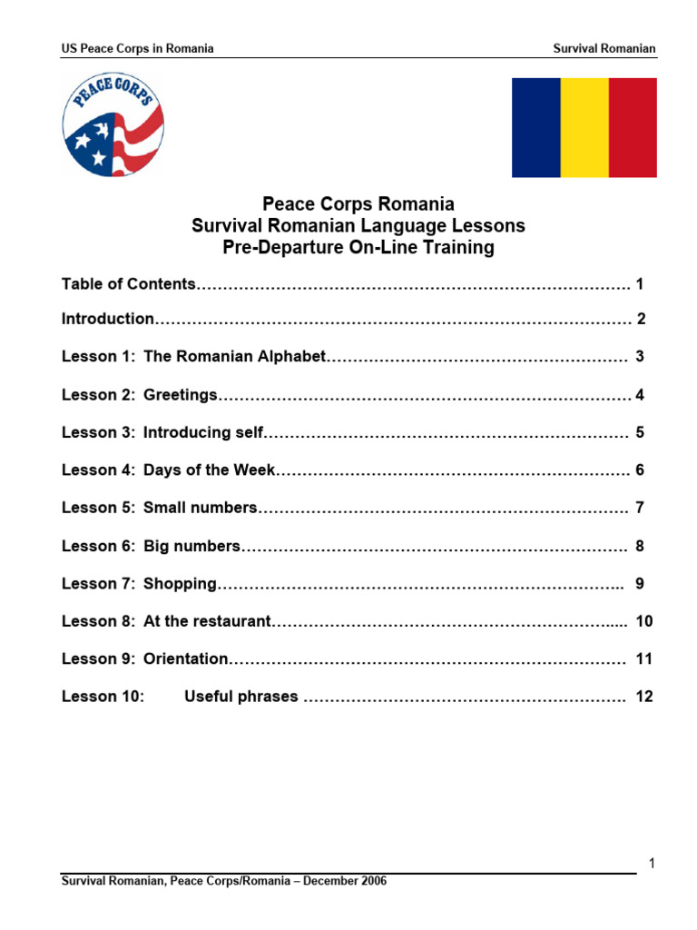 Survival Romanian Language Guide | PDF | Linguistics | Human Communication