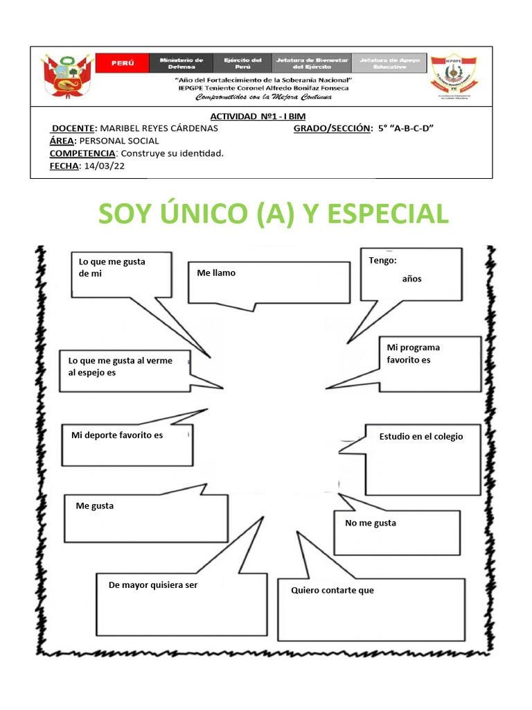Soy Unico y Especial | PDF