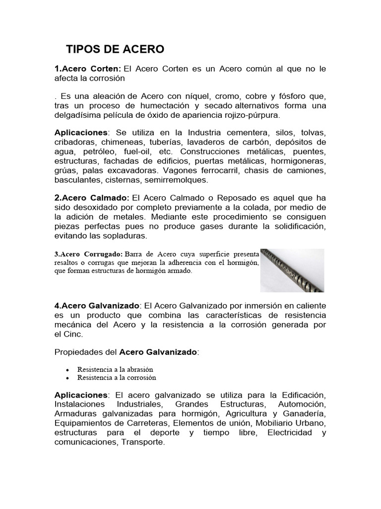 Tipos de Acero | PDF | Acero | Acero inoxidable