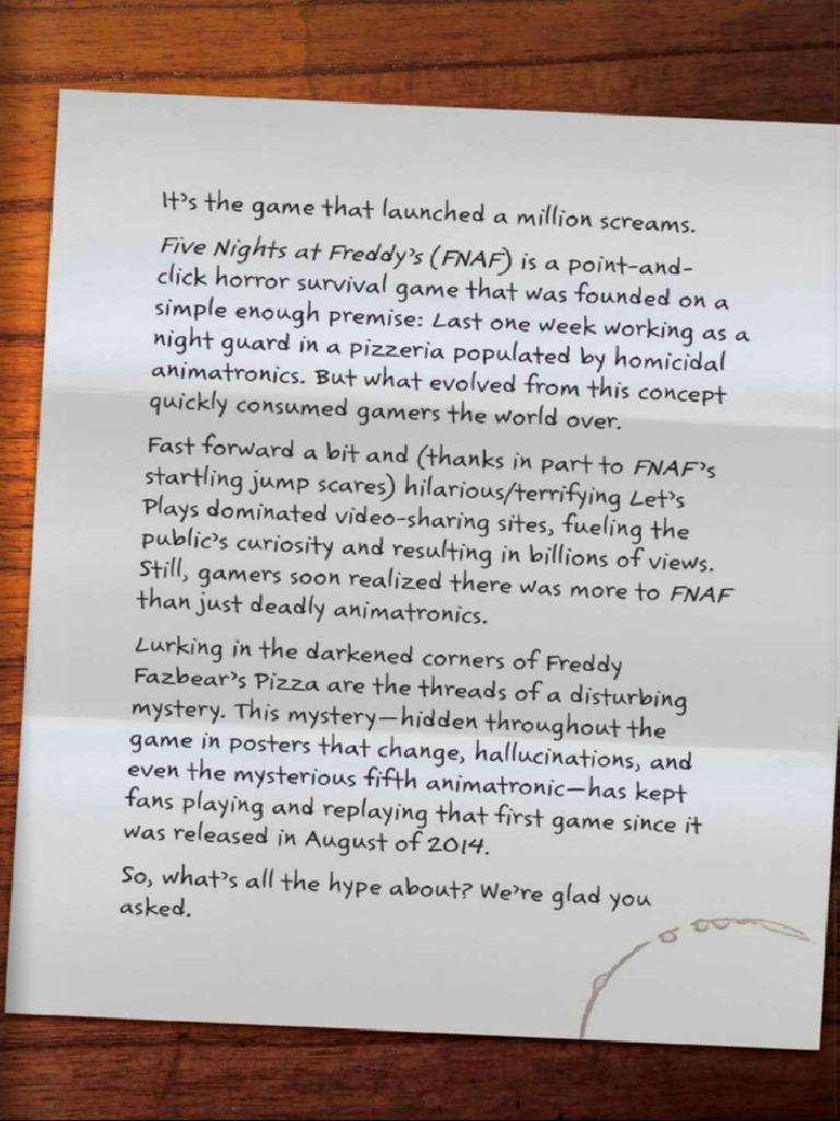 FNaF The Freddy Files 4 | PDF