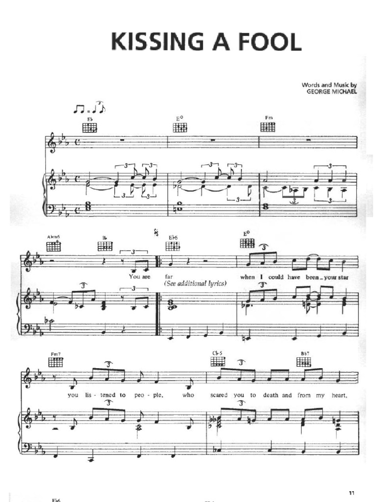 Kissing A Fool Sheet Music | PDF