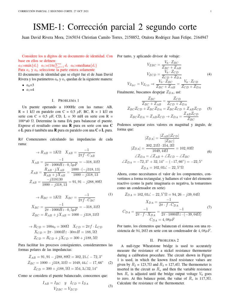 Correcci N Parcial 2 Segundo Corte | PDF | Ciencias fisicas | Electromagnetismo