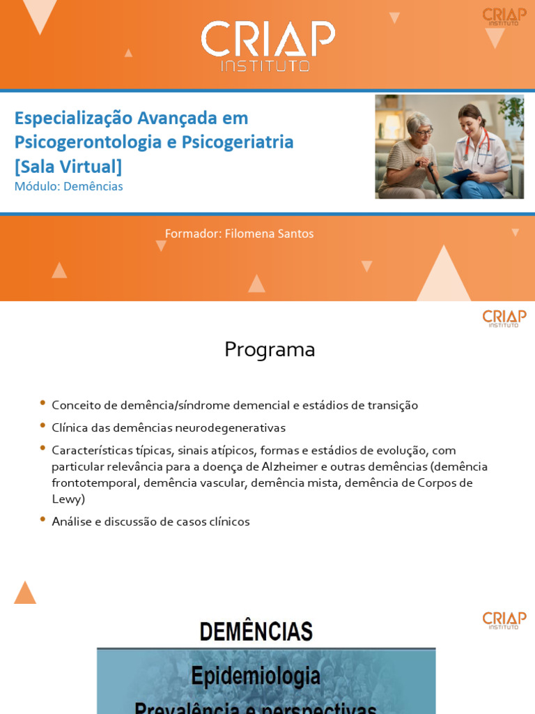 PGER_Consulta Psicológica No Adulto Idoso Demências | PDF | Doença de ...