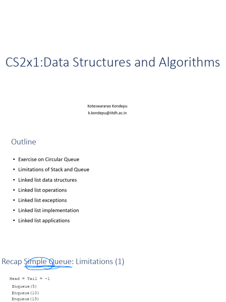 CS2x1 DSA Spring 2023 L5 | PDF | Queue (Abstract Data Type) | Data CS2x1 DSA Spring 2023 L5 | PDF | Queue (Abstract Data Type) | Data