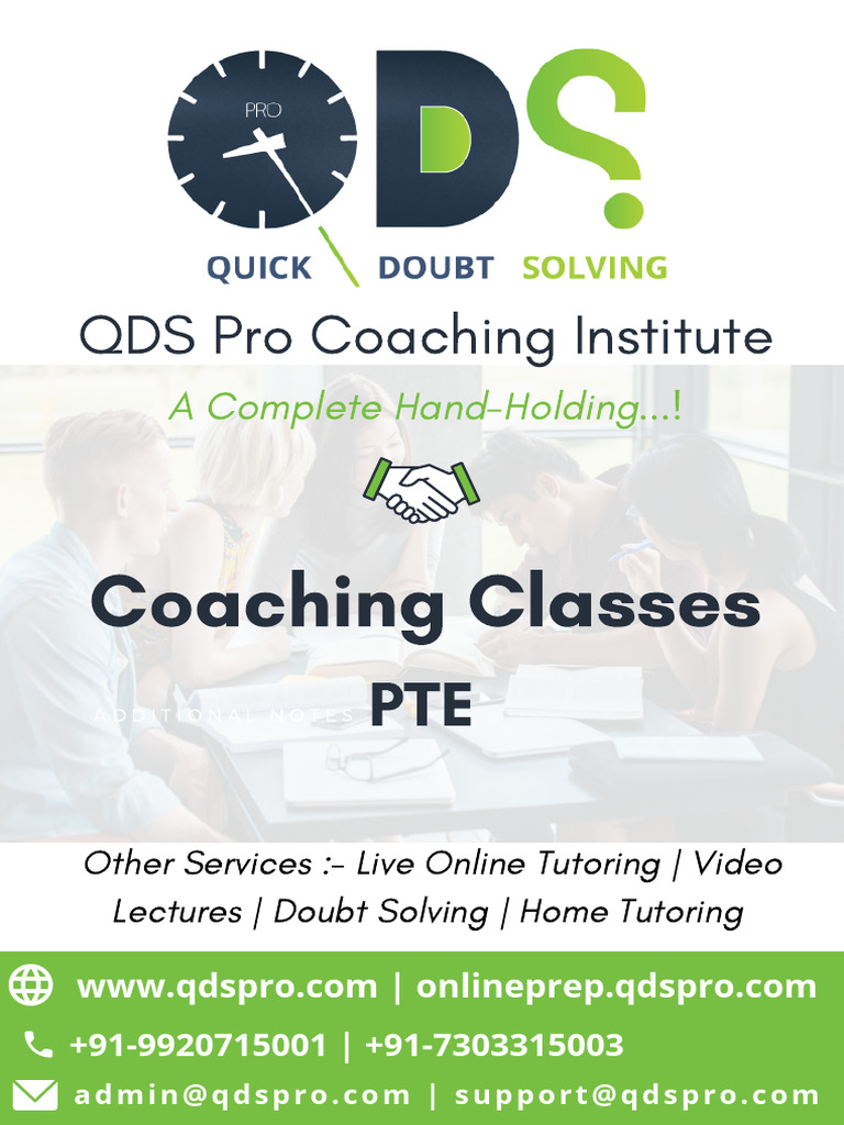 QDS Pro PTE Offline Coaching Classes Prospectus | PDF | Learning ...