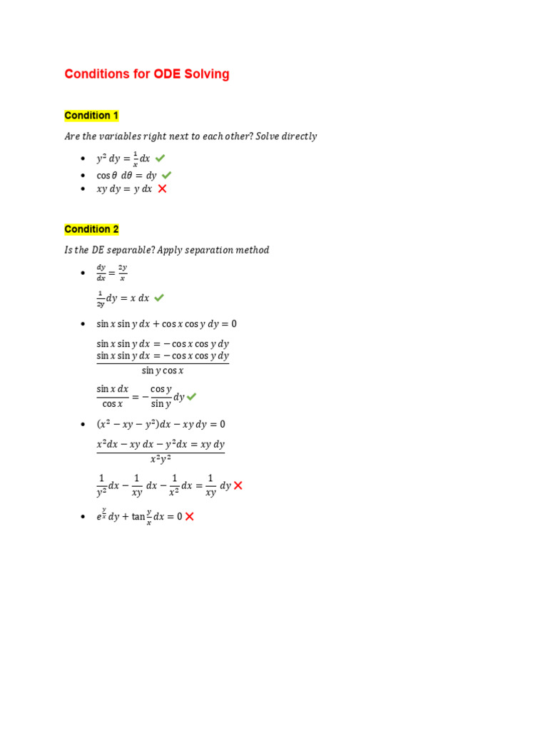 Conditions For ODE Solving | PDF | Science & Mathematics | Computers
