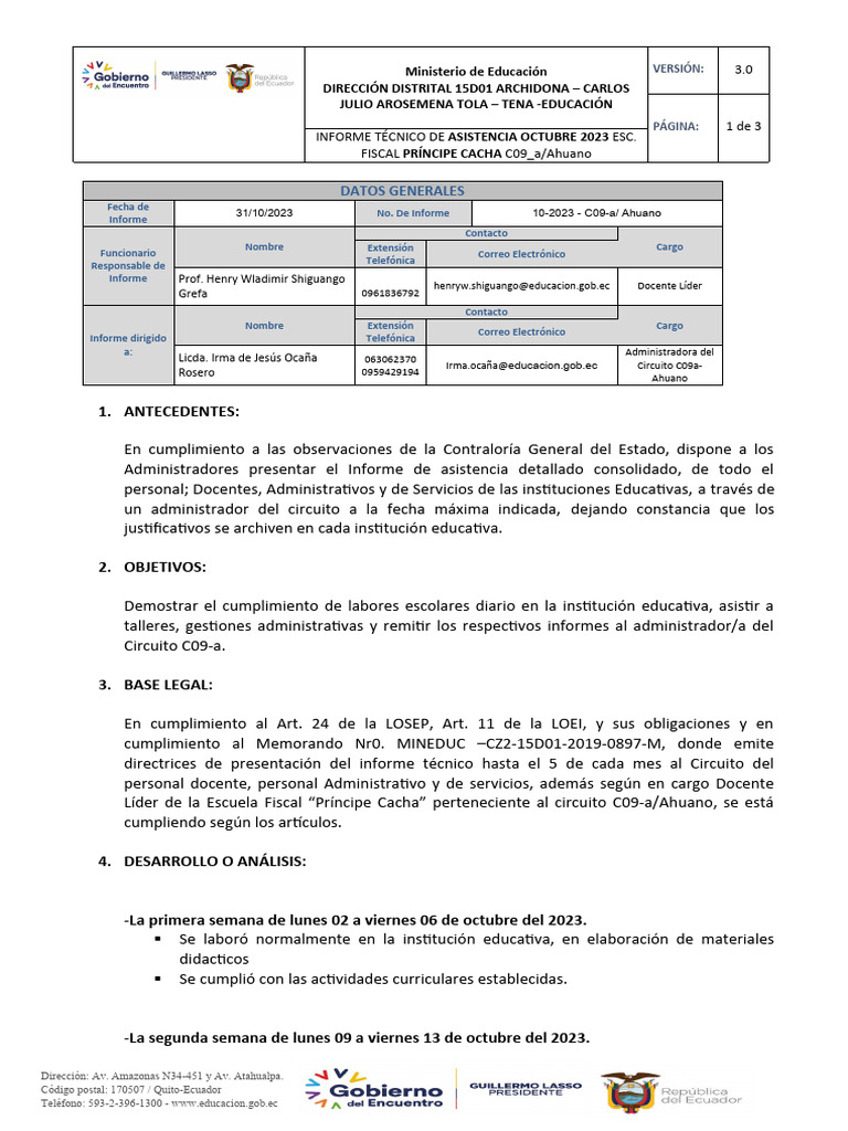 Informe Detallado OCTUBRE 2023 - 10 | PDF