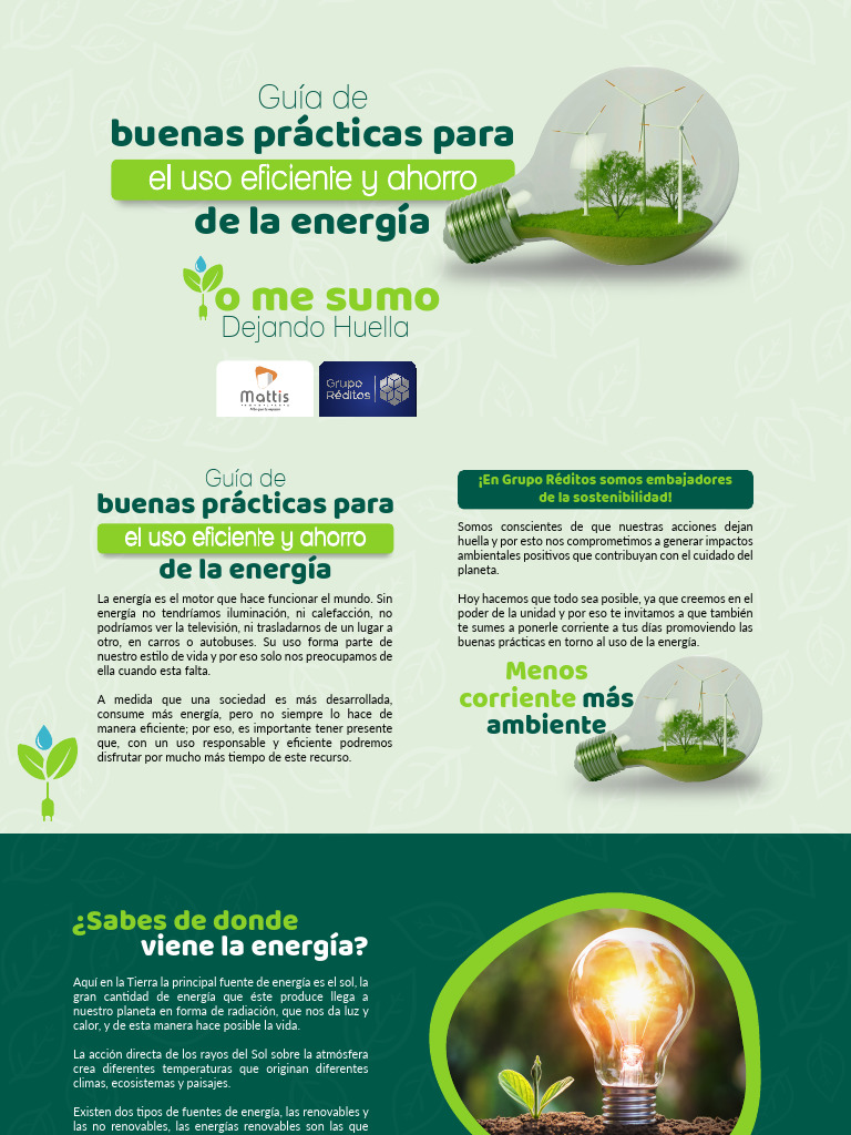 Guía de Buenas Prácticas para El Uso Eficiente y Ahorro de La Energía | PDF | Energía renovable ...