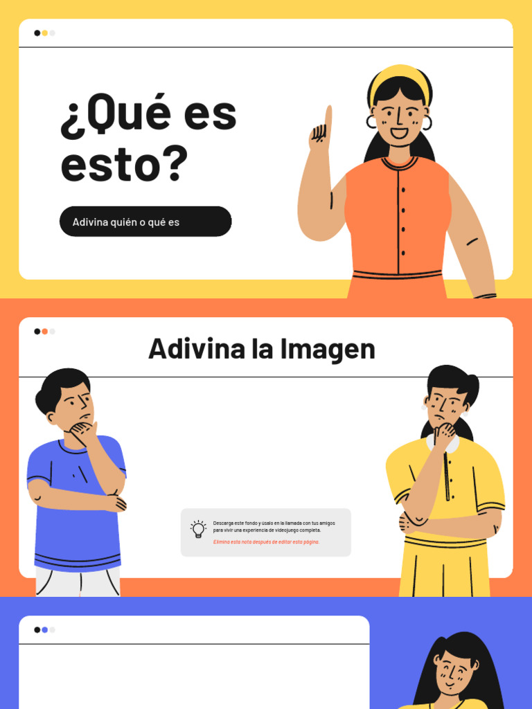 Amarillo y Naranja Sencillo Limpio Digital Adivina La Imagen Juego ...