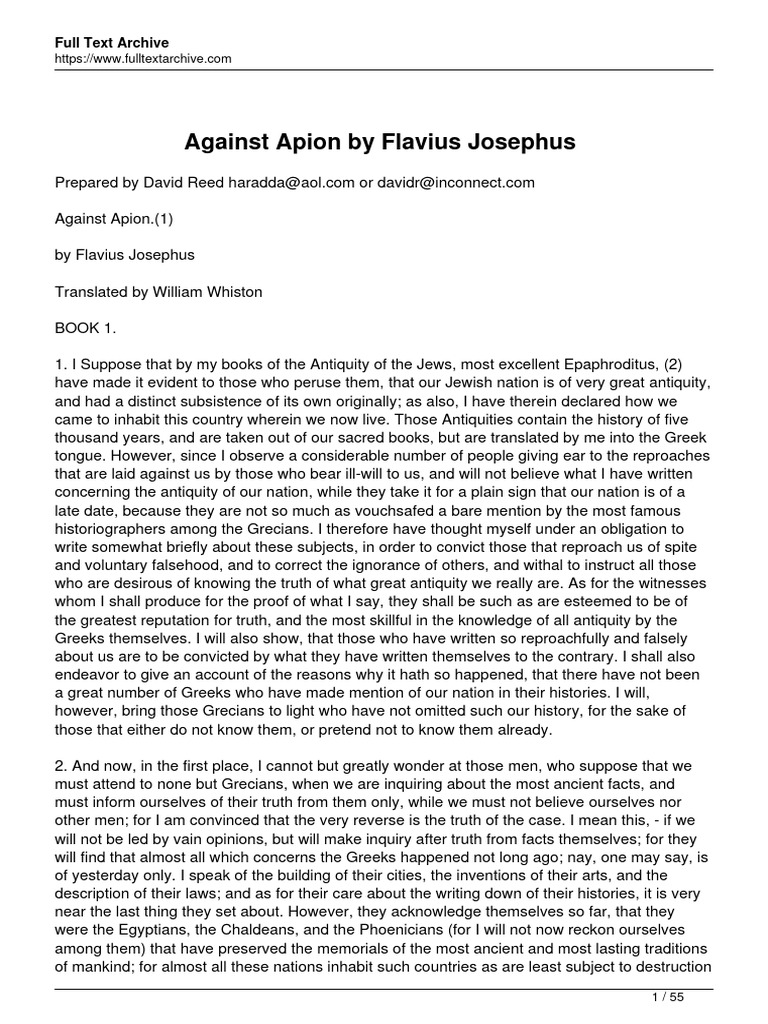 Flavius Josephus - Against Apion | PDF | Nebuchadnezzar Ii | Babylon