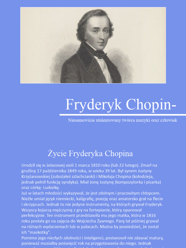 Fryderyk Chopin - Prezentacja | PDF