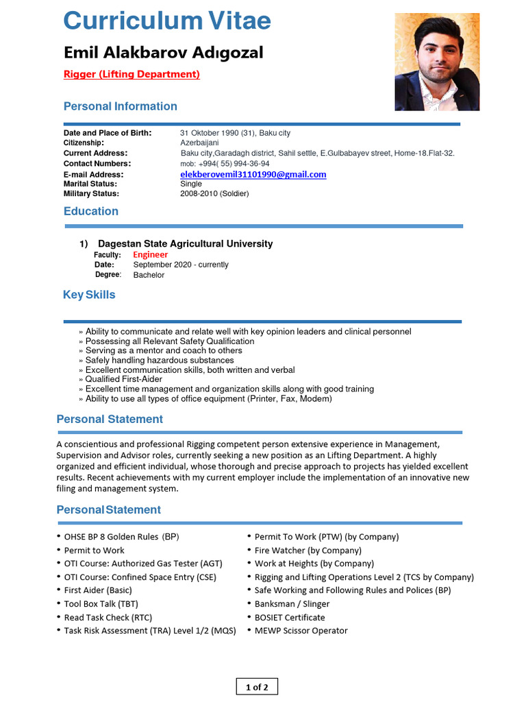 CV Emil Elekberov | PDF