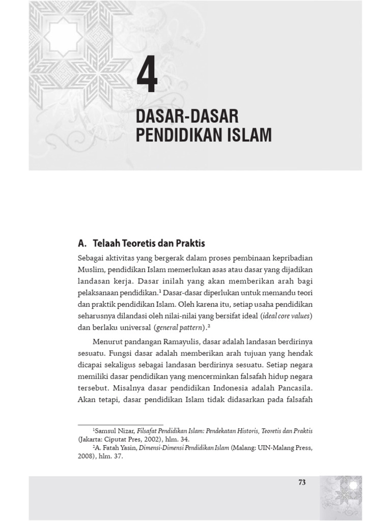 Dasar-Dasar Pendidikan Islam-1 | PDF | Agama & Spiritualitas