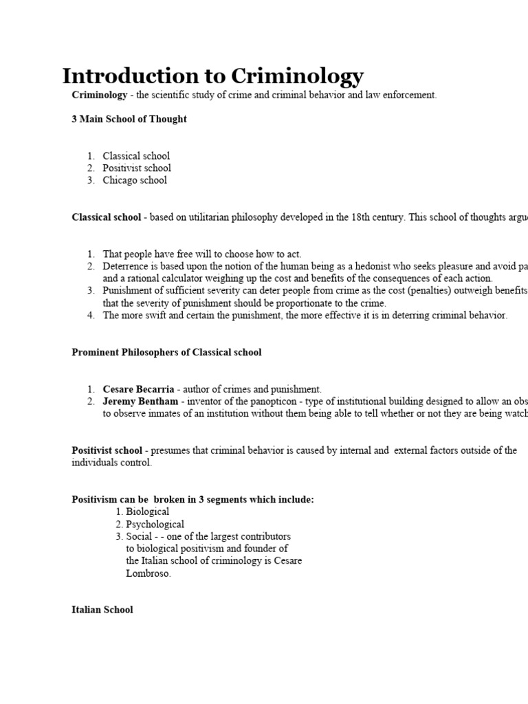 Introduction To Criminology Reviewer | Download Free PDF | Criminology ...