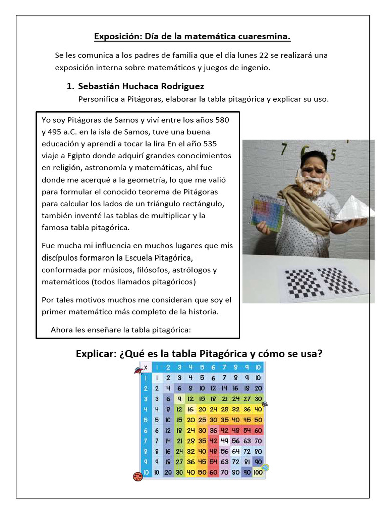 Exposición - Día de La Matemática Cuaresmina | PDF | Métodos y materiales de enseñanza