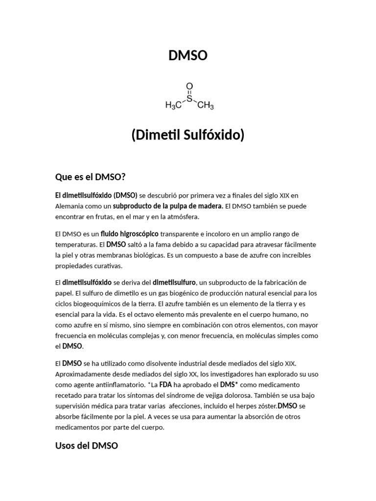 DMSO | PDF | Aspirina | Dolor