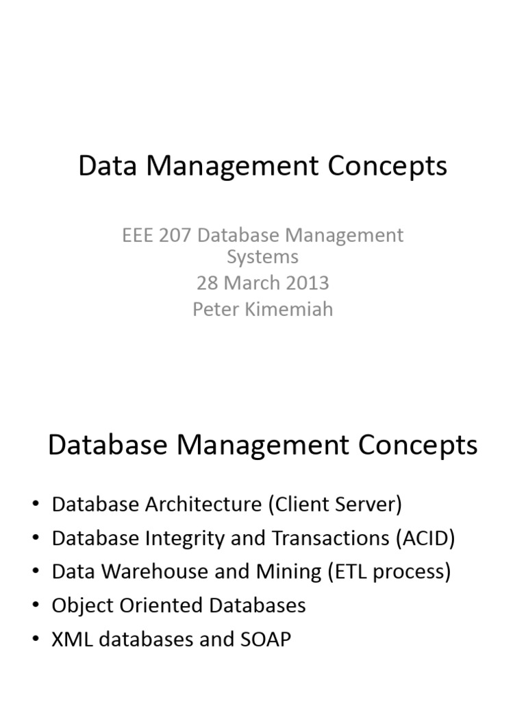 EEE207 Database Concepts Lecture 8 | PDF | Database Transaction | Databases