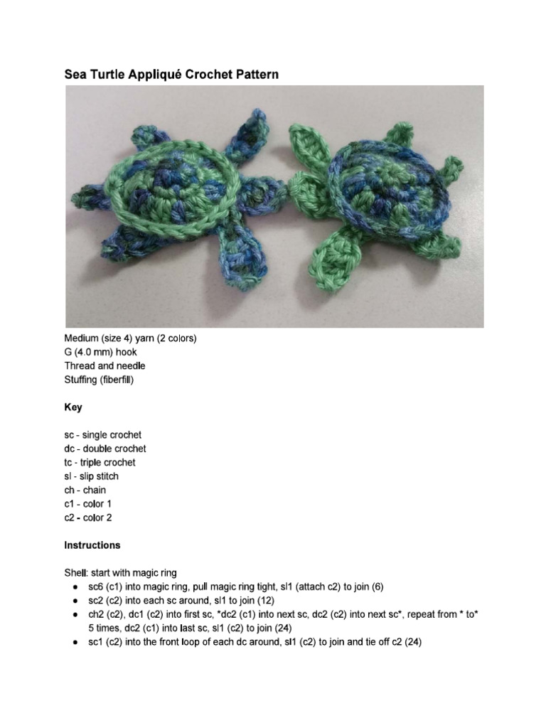 Sea Turtle Crochet Pattern | PDF