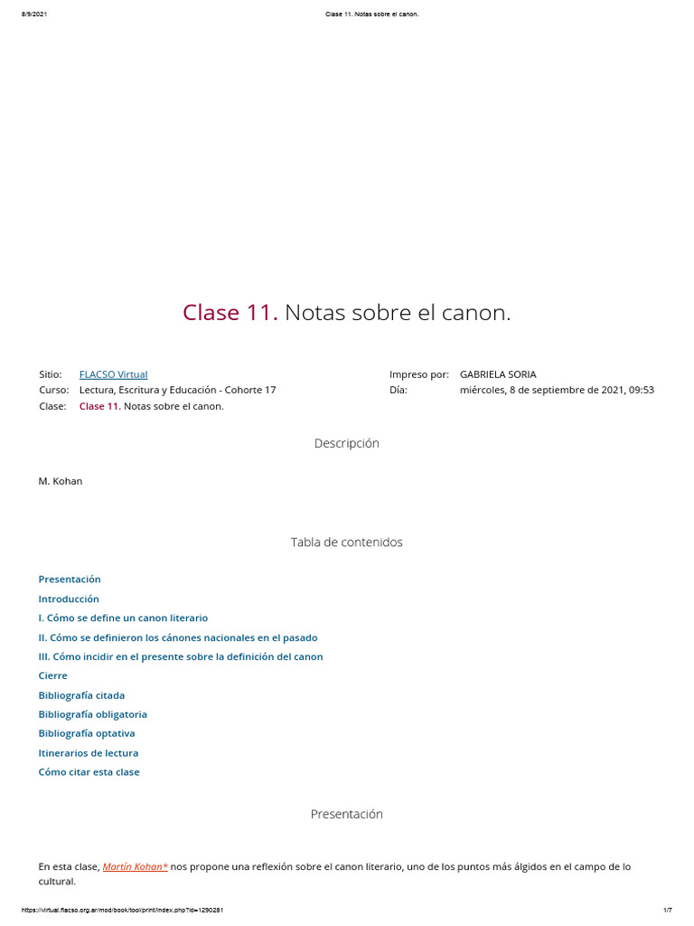 Notas Sobre El Canon Kohan (1) | PDF