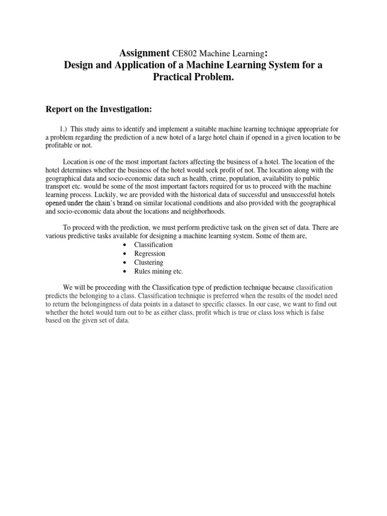 CE802 Report | PDF | Regression Analysis | Statistical Classification