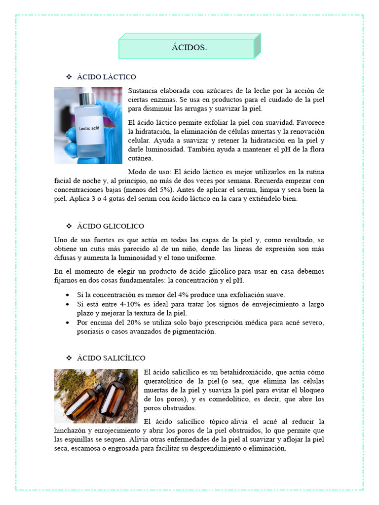 ÁCIDOS | PDF | Piel