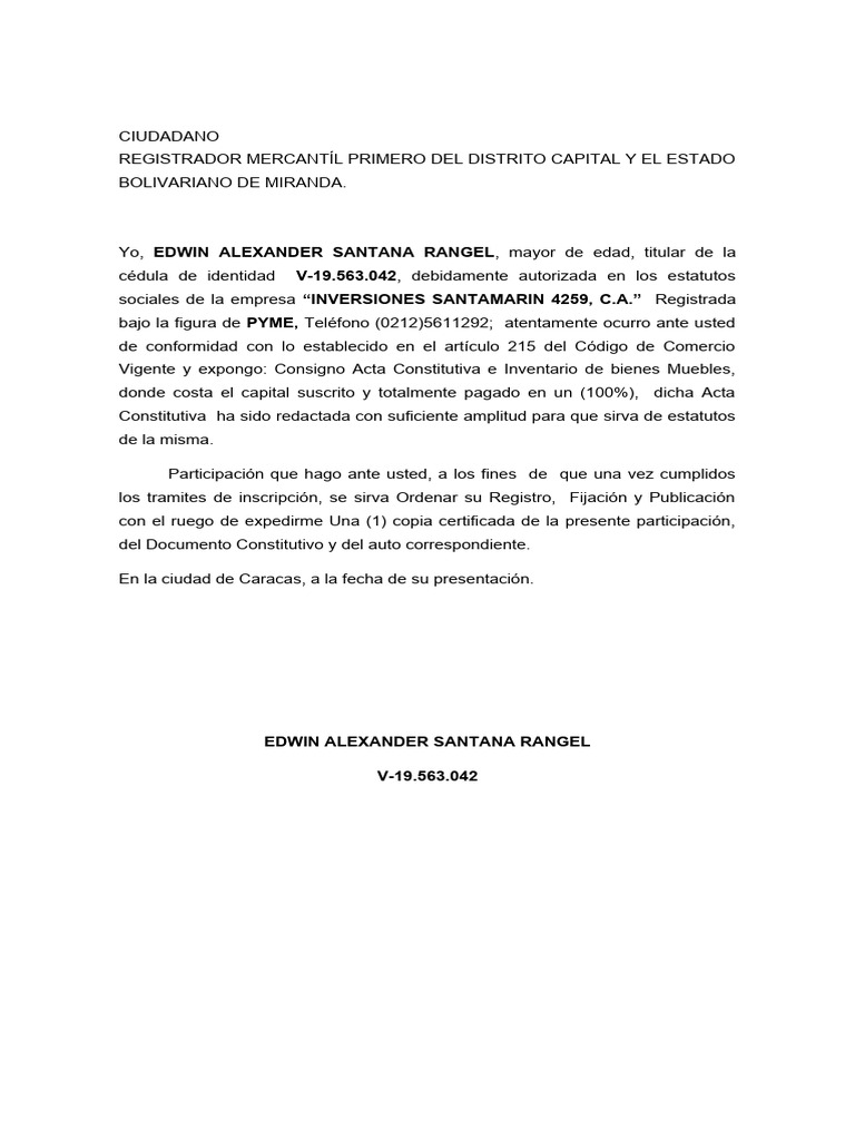 ACTA Const Inv Santamarin | PDF