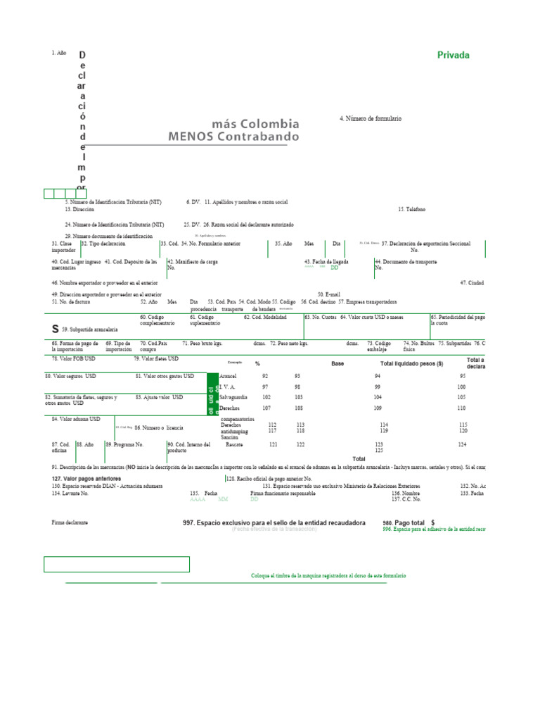 Formulario 500 2014 | PDF | aduana | Arancel