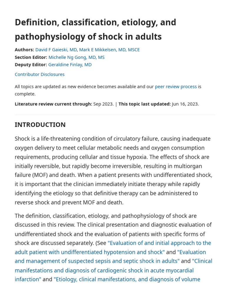 Choque Hipovolemico | PDF | Shock (Circulatory) | Heart