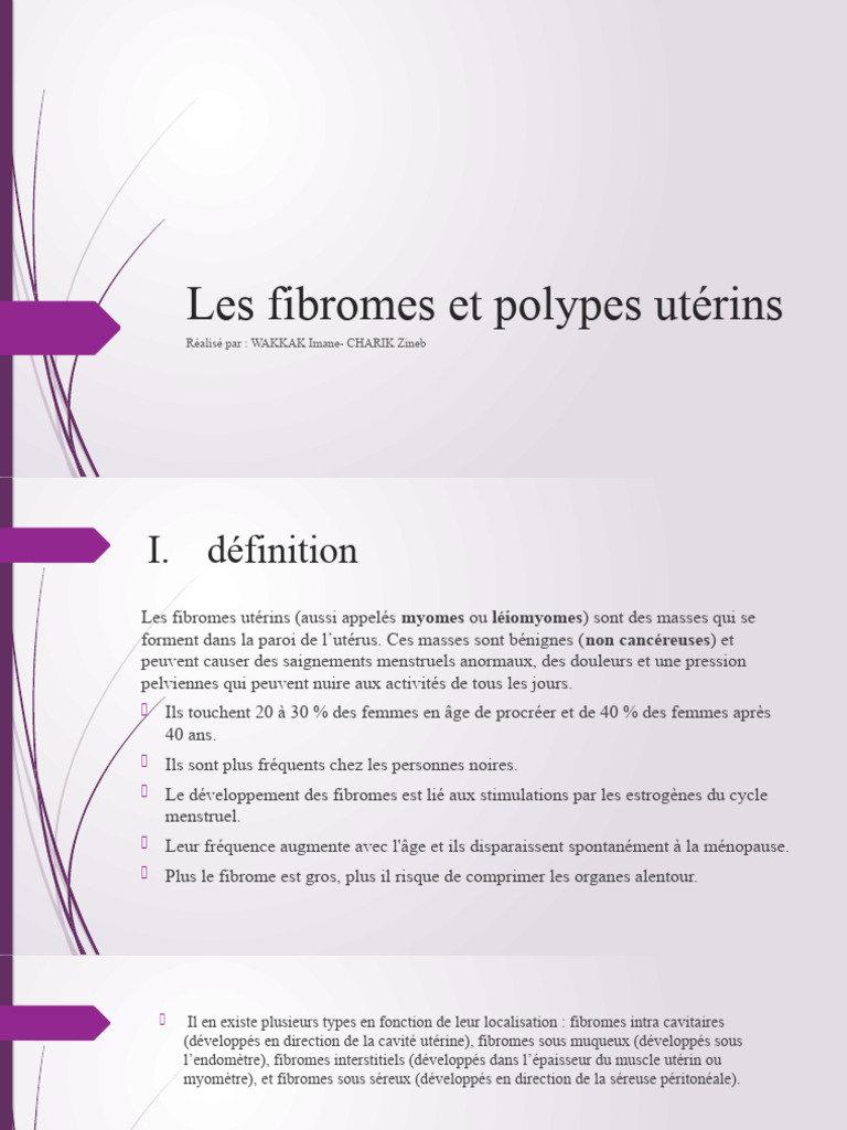 Les fibromes et polypes utérins | PDF | Cycle menstruel | Utérus