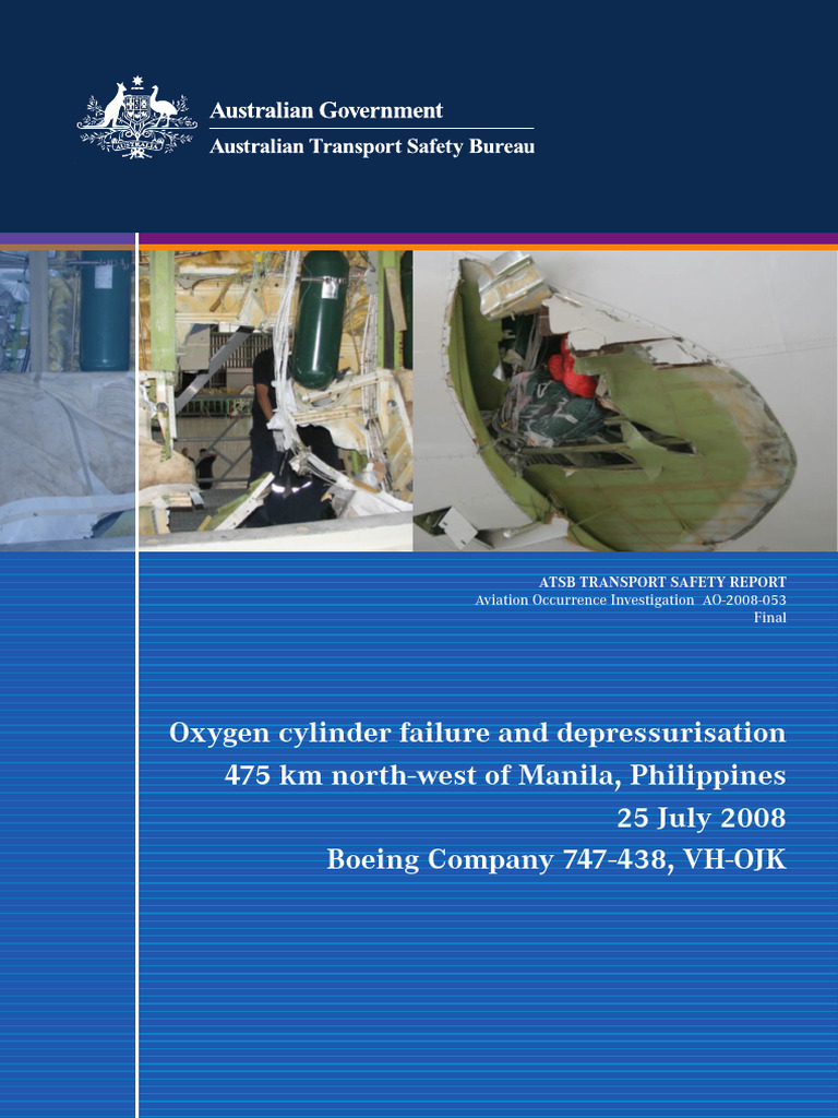 Oxygen Cylinder Failure and Depressurisation 475 KM North-West of ...