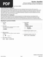 Starter Checklist - Guidance - GOV - Uk | PDF