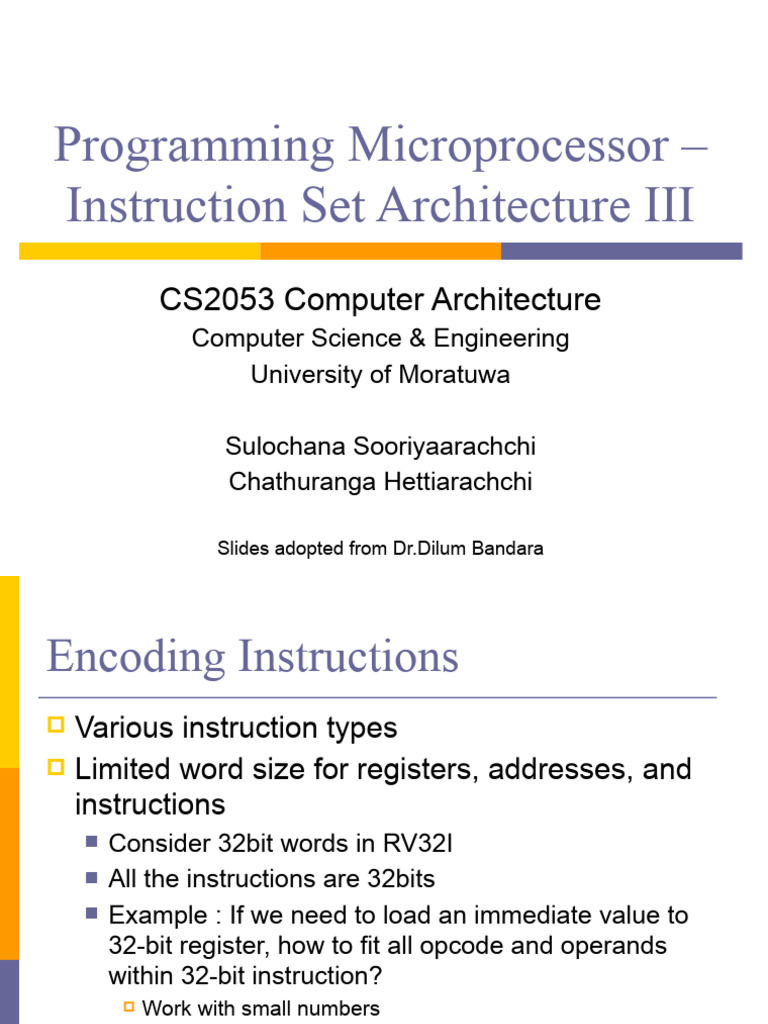 RISC-V Instruction Set Architecture Overview | PDF | Assembly Language ...