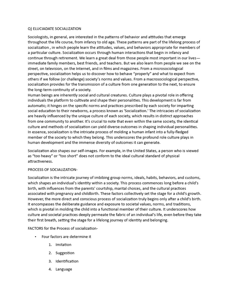 Socialization | PDF | Socialization | Adolescence