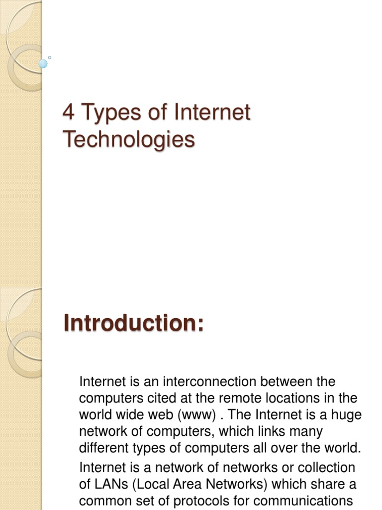 4 Types of Internet Technologies | PDF