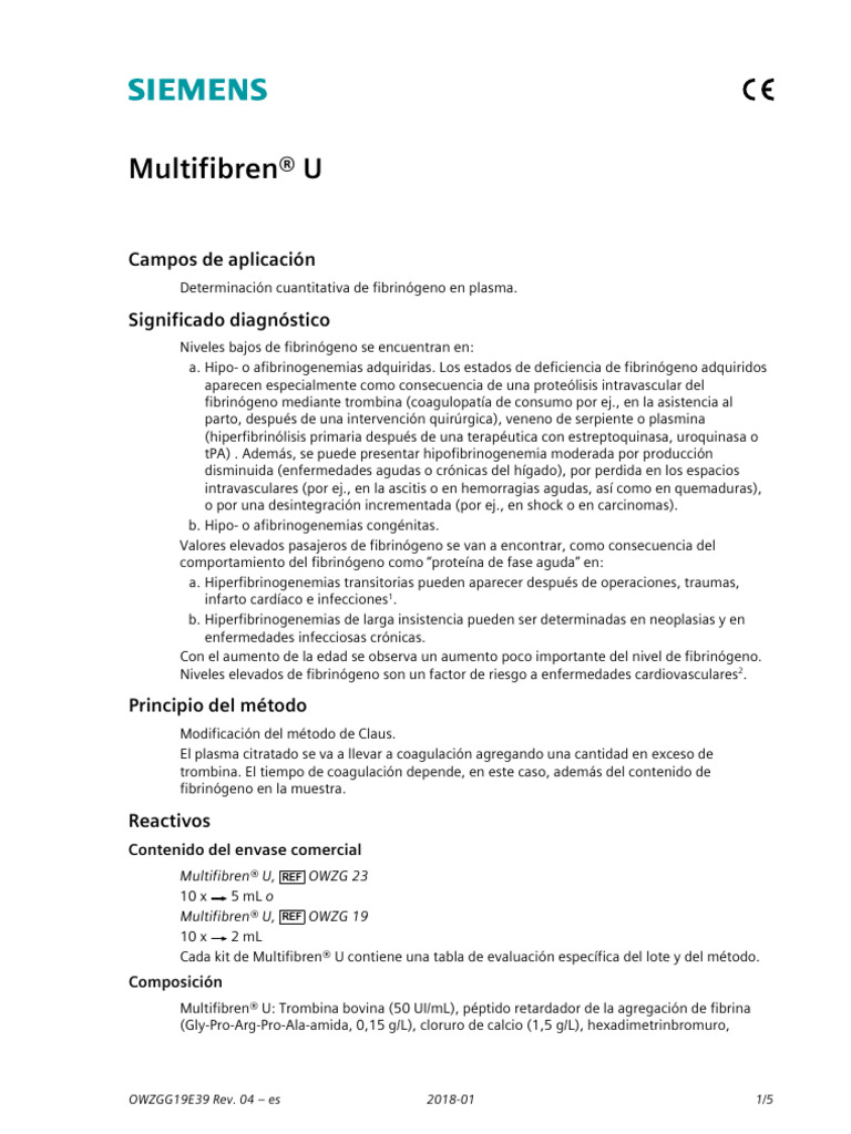 FIBRINOGENO | PDF | Coagulación | Medicina CLINICA