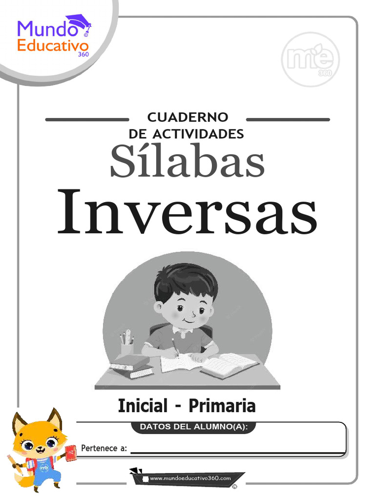 Actividades de Sílabas Inversas para Niños | PDF