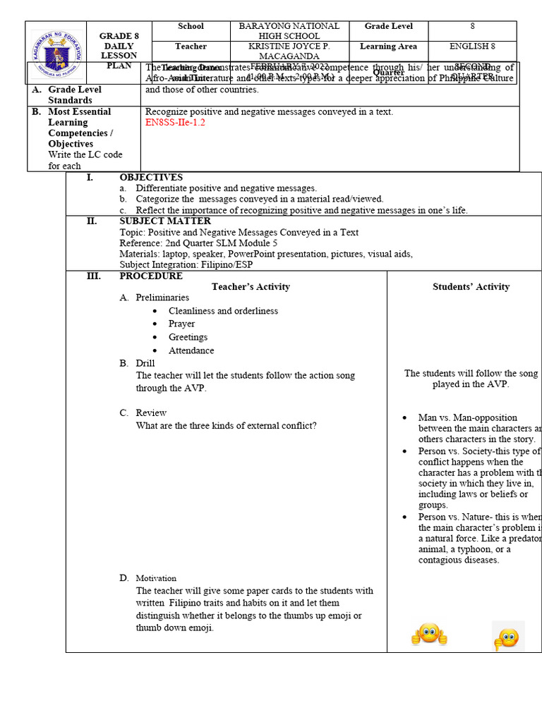 Classroom Observation | PDF | Philippines | Learning