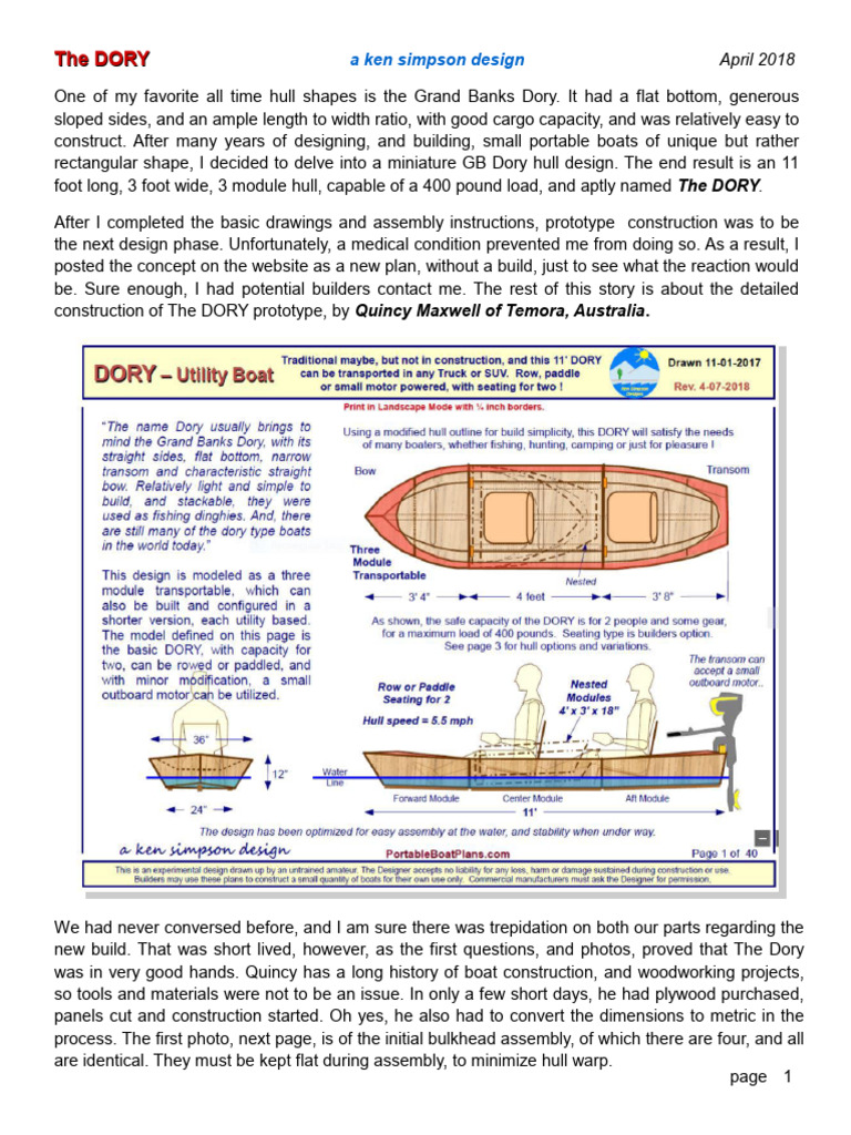 DORY Article | PDF | Hull (Watercraft) | Boats