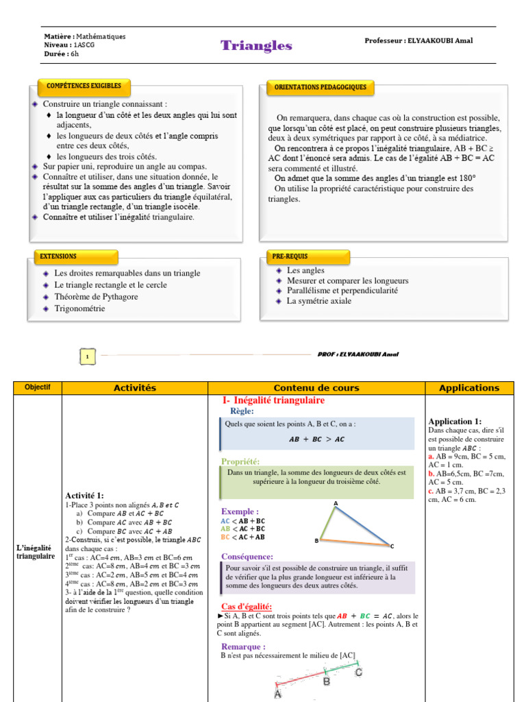 Construction et propriétés des triangles | PDF | Triangle | Euclide