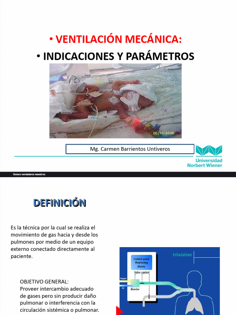 Ventilacion Mecanica Indicaciones y Parametros | PDF | Sistema respiratorio | Pulmón