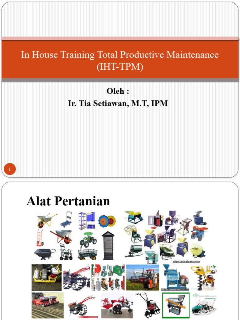 In House Training Total Productive Maintenance | PDF