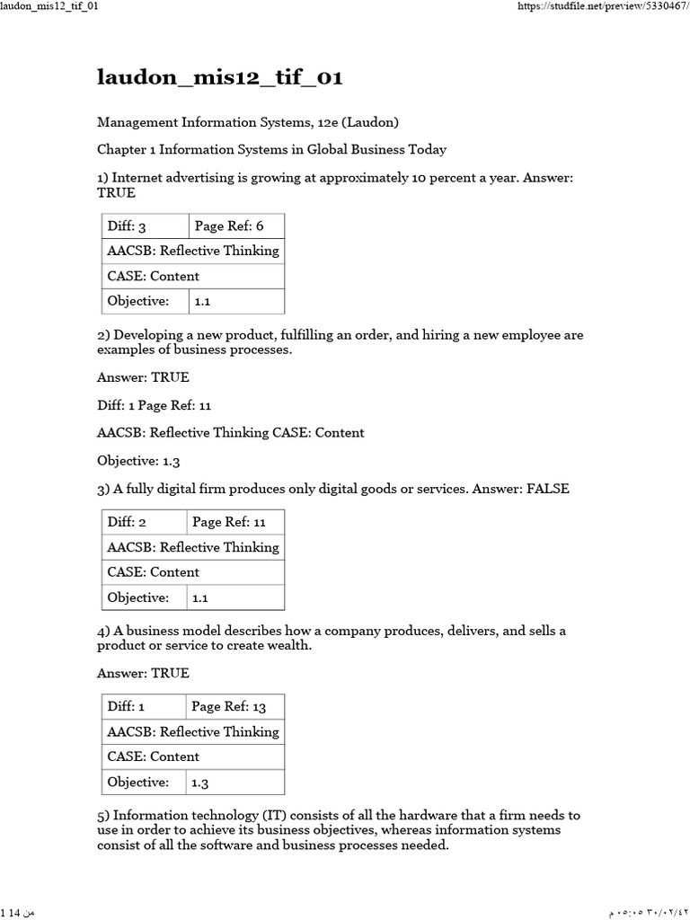 Chapter 1 | PDF | Information | System