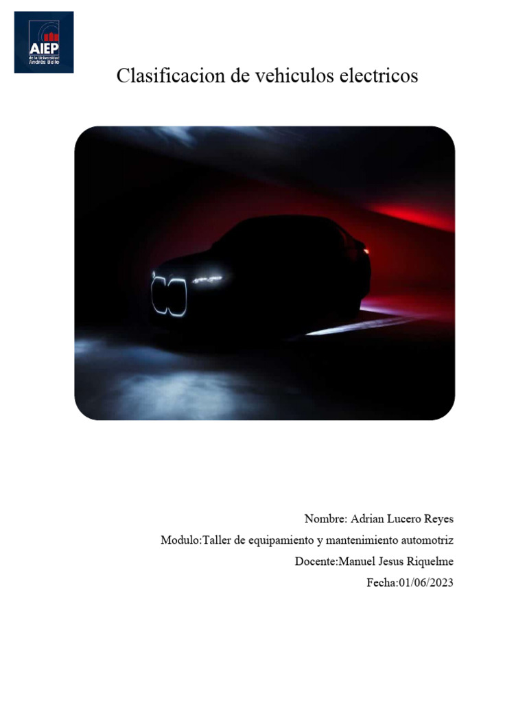 Clasificacion de Vehiculos Electricos | PDF | Vehículo híbrido | Enchufe híbrido