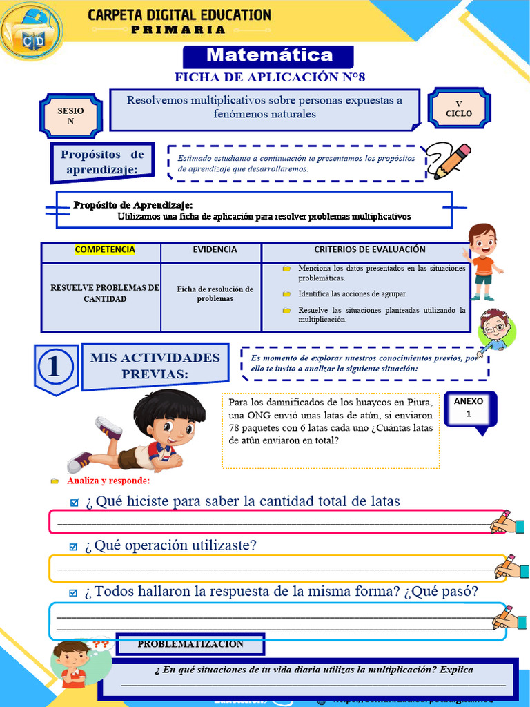 8° Ficha de Aplicación - Mat - Sem.1-Exp.3 | PDF | Aprendizaje | Cognición