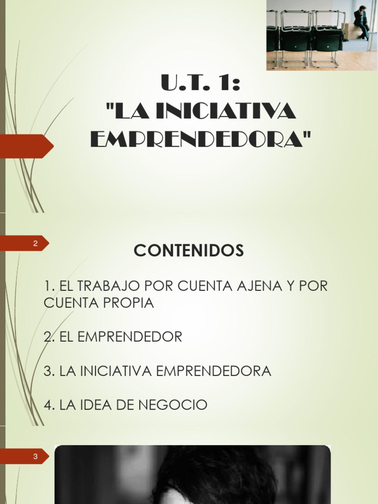 Ut 1 - La Iniciativa Emprendedora | PDF | Iniciativa empresarial | Negocios económicos