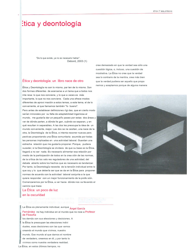 Ètica y Deontologìa... | PDF | Verdad | Moralidad