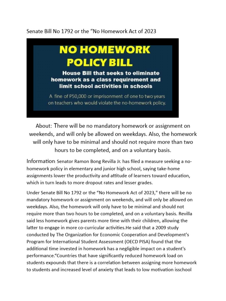 No-Homework Policy | PDF | Career & Growth