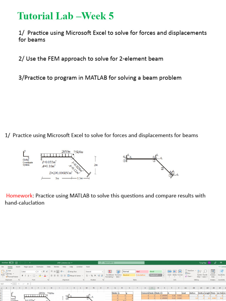 Lab-Week5-Question and Solution | PDF | Beam (Structure) | Stiffness