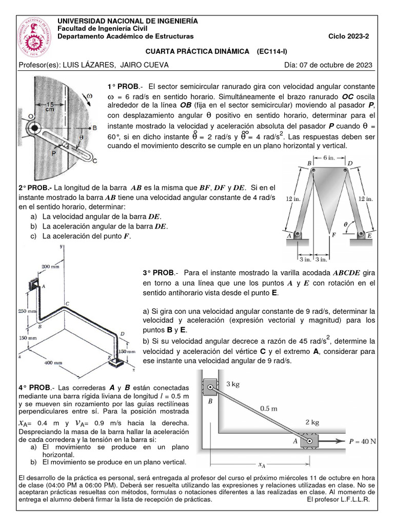 Practica4 I 2023 2 | PDF | Velocidad | Aceleración